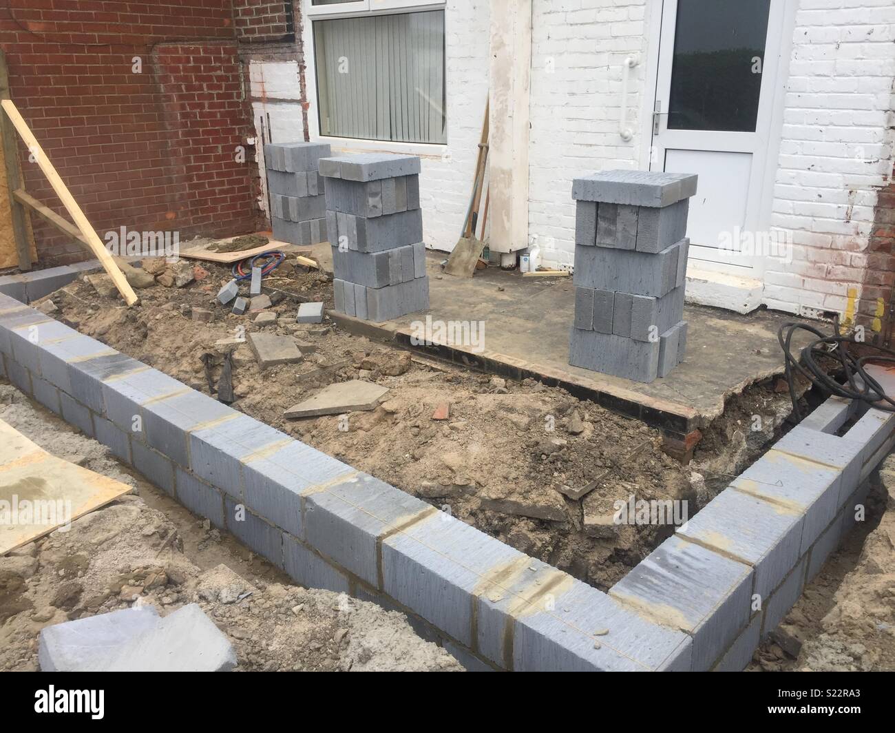 Building an extension Stock Photo - Alamy