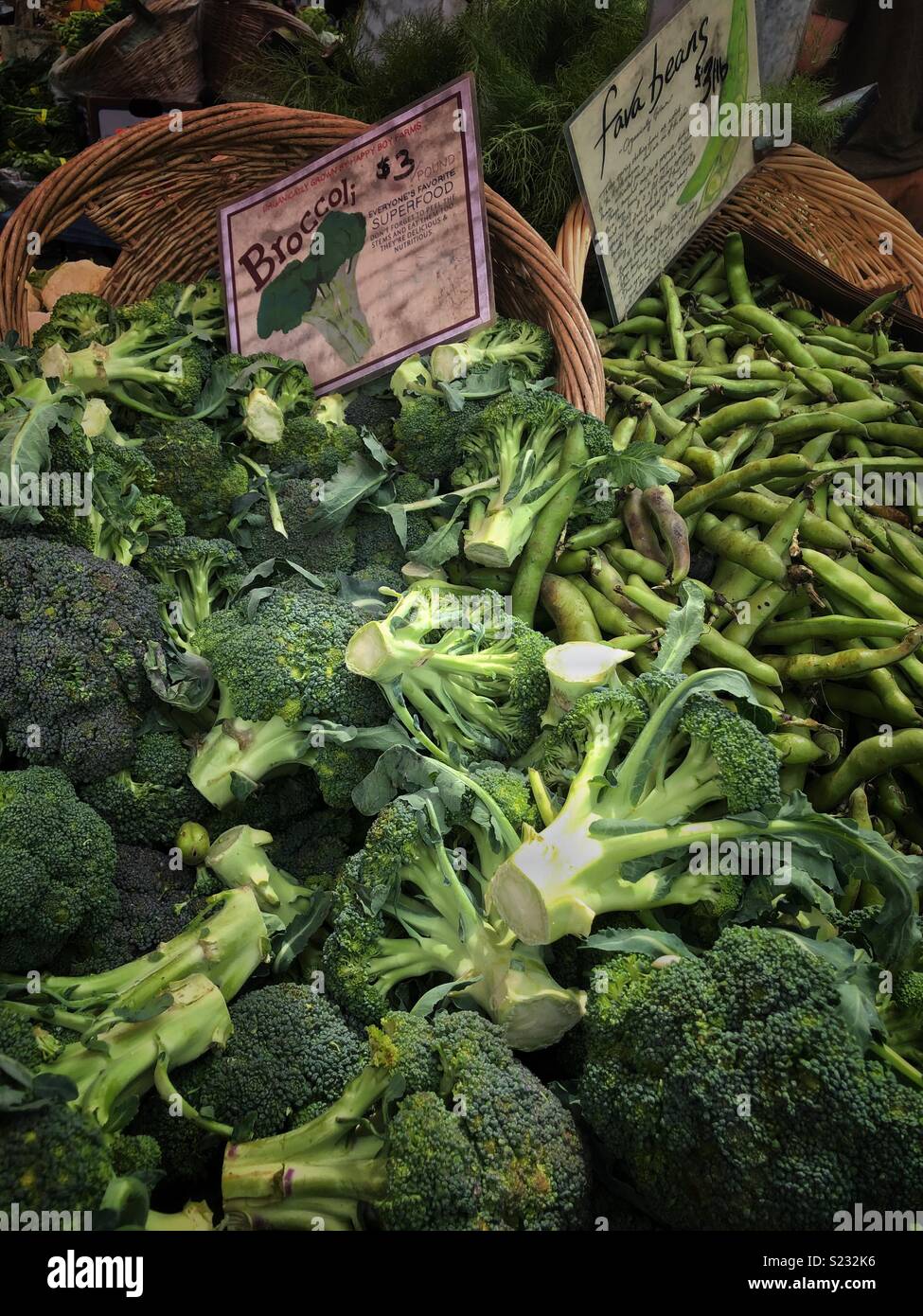 Broccoli on display at the Berkeley Farmers Market in Berkeley ...