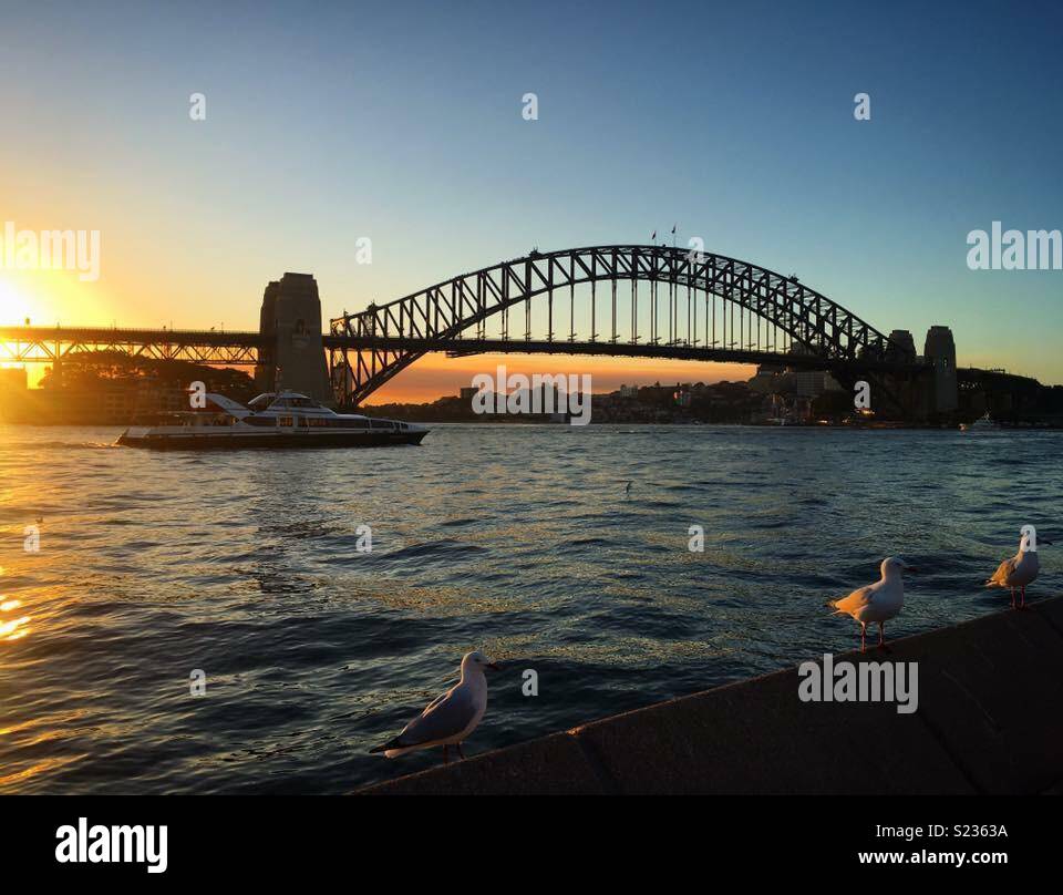 Sydney Harbour Bridge Sunset Stock Photo - Alamy