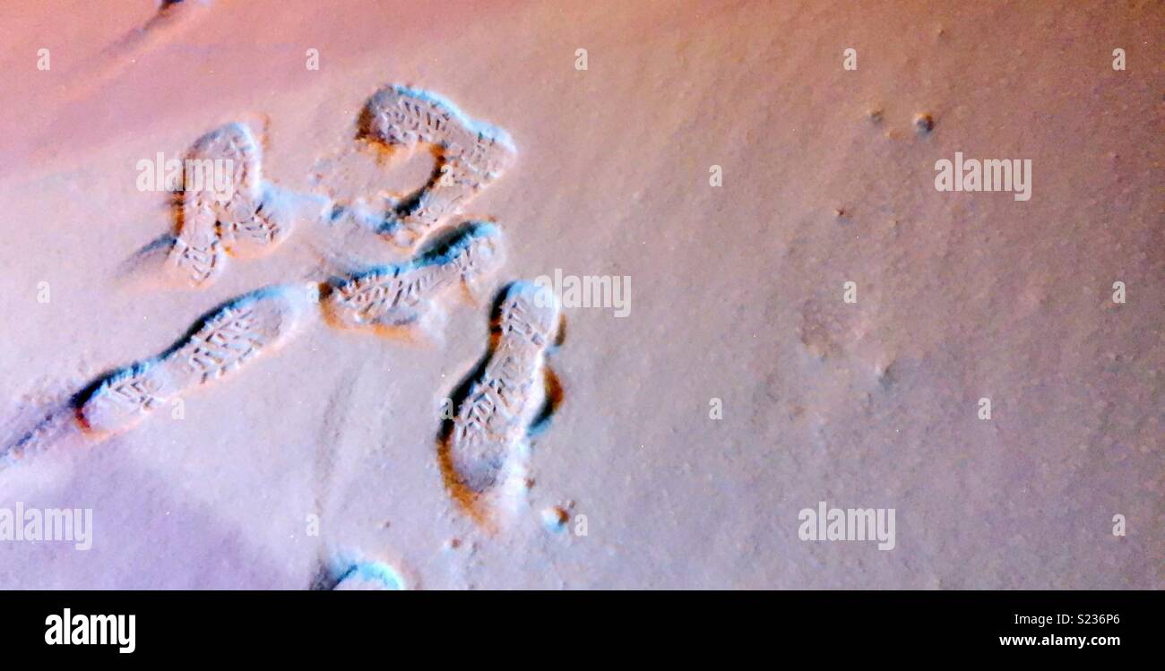 Footprints in the Snow Stock Photo - Alamy