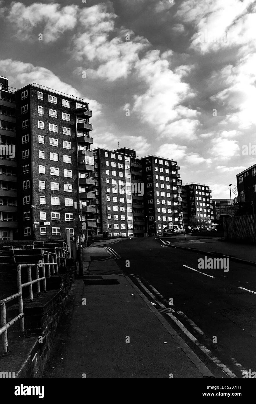 High rise towers Black and White Stock Photos & Images - Alamy