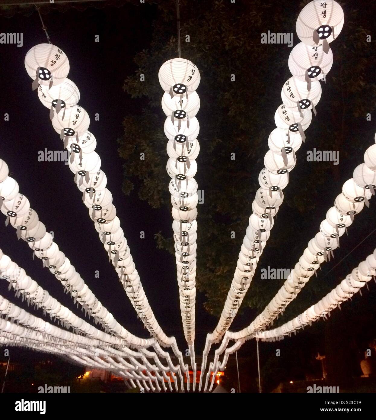 White temple lanterns Stock Photo - Alamy
