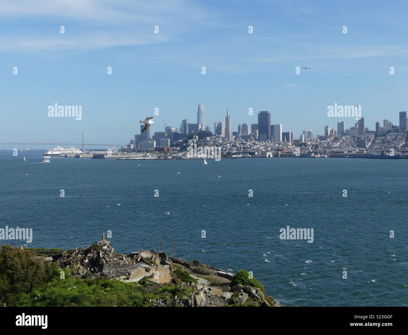 San Fran skyline from Alcatraz Island Stock Photo - Alamy