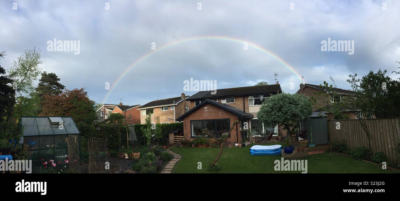 Rainbow and house hi-res stock photography and images - Alamy