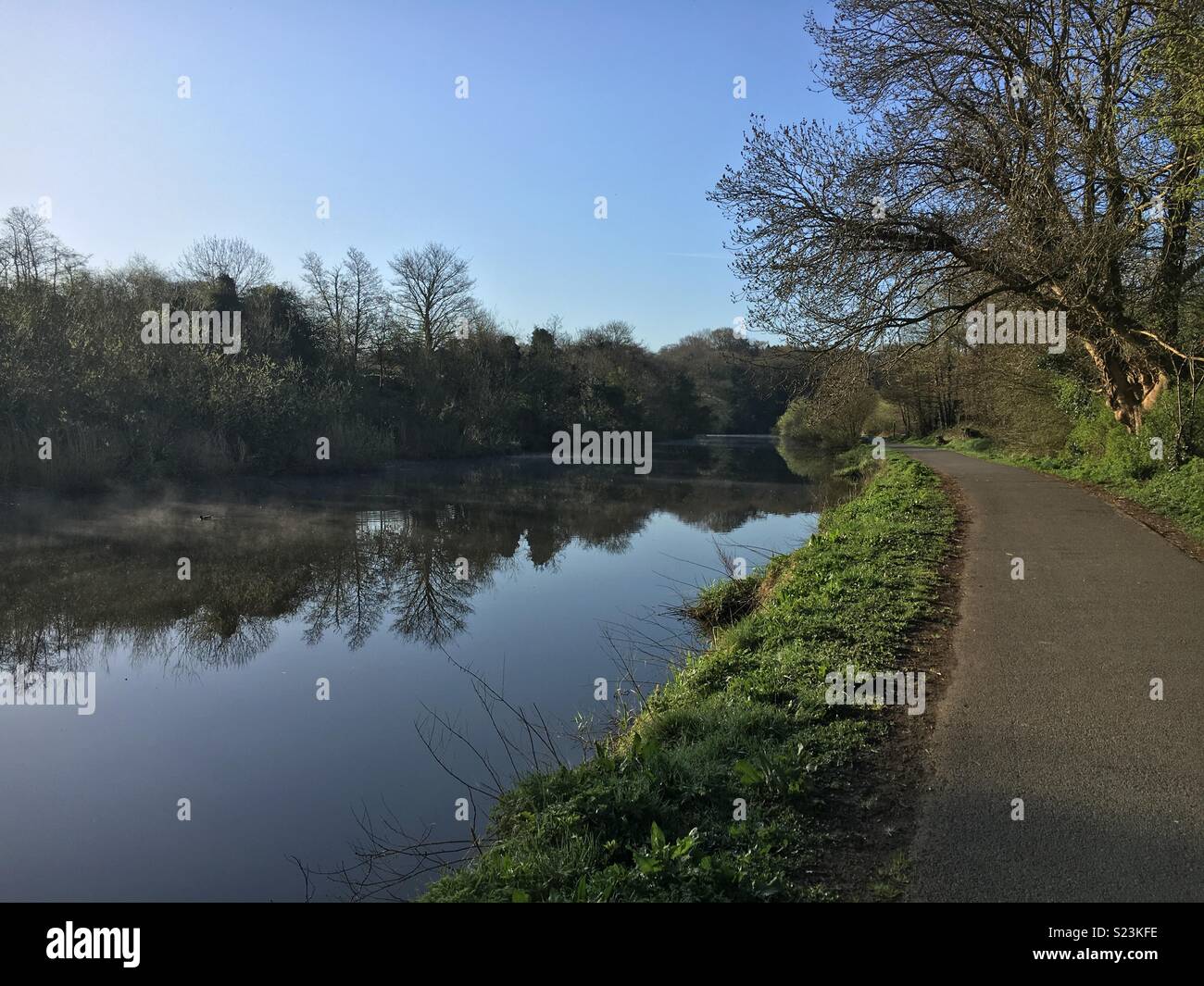 Tow path along the river Lagan, Belfast Northern Ireland Stock Photo ...