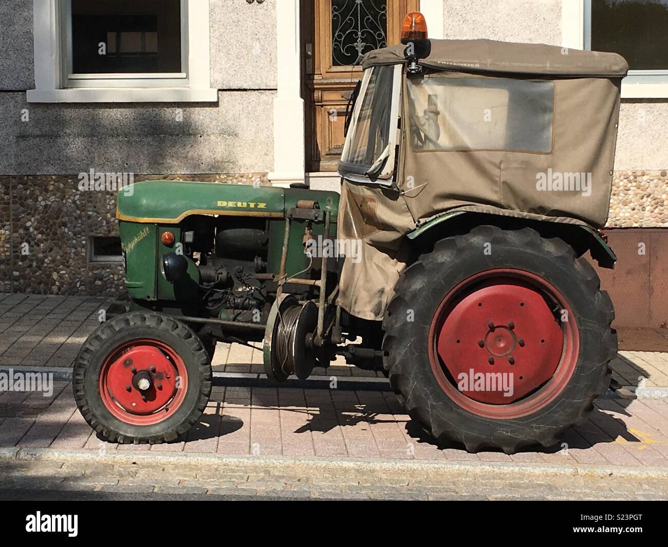 Classic green tractor Stock Photo - Alamy