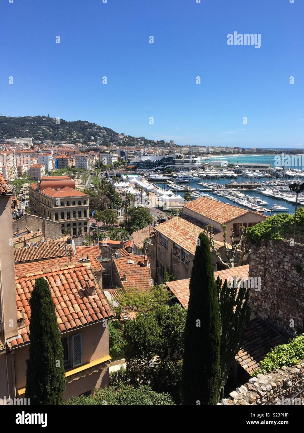 Hill top view of Cannes Stock Photo - Alamy