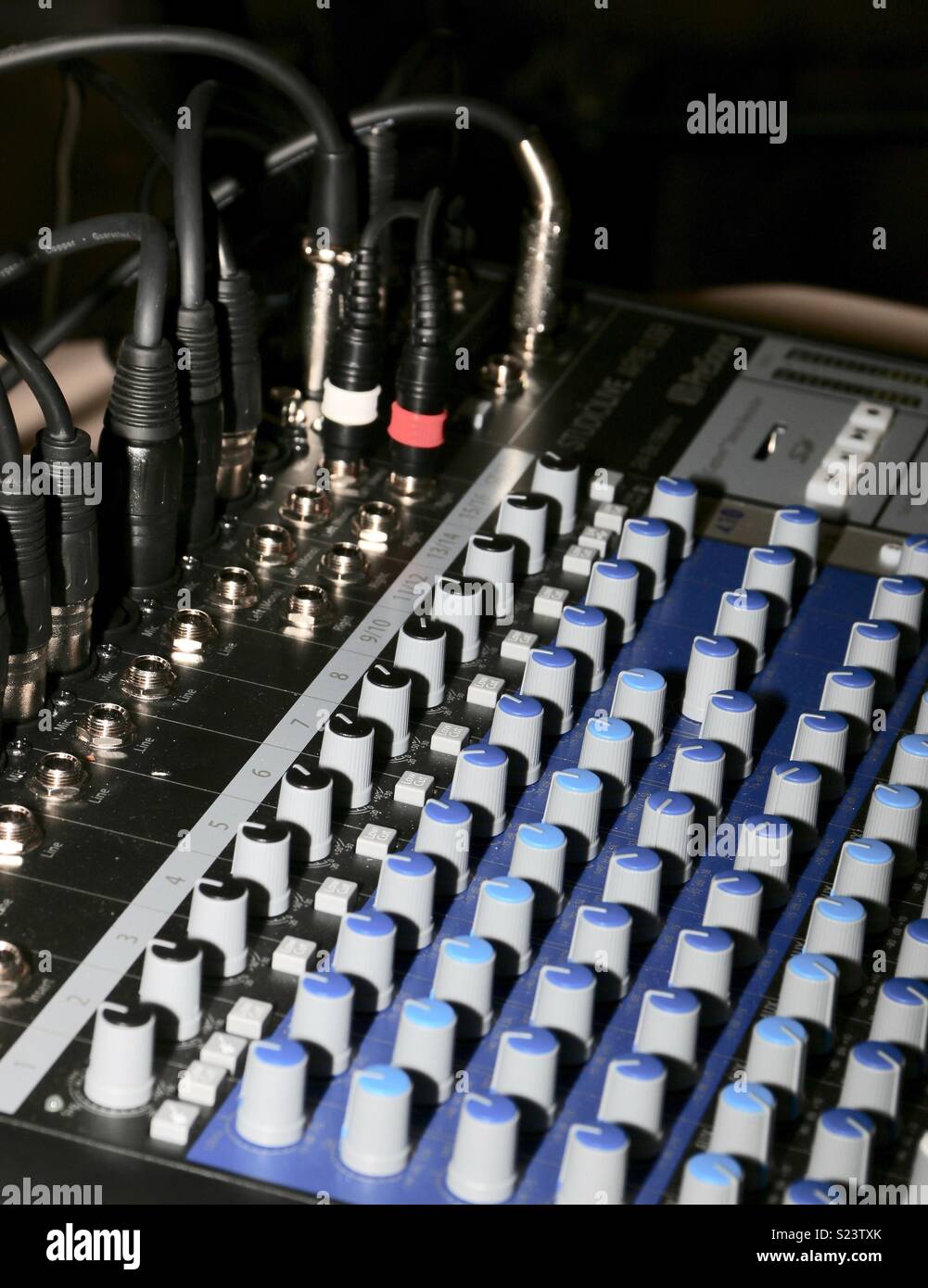 Mixing desk close up Stock Photo - Alamy