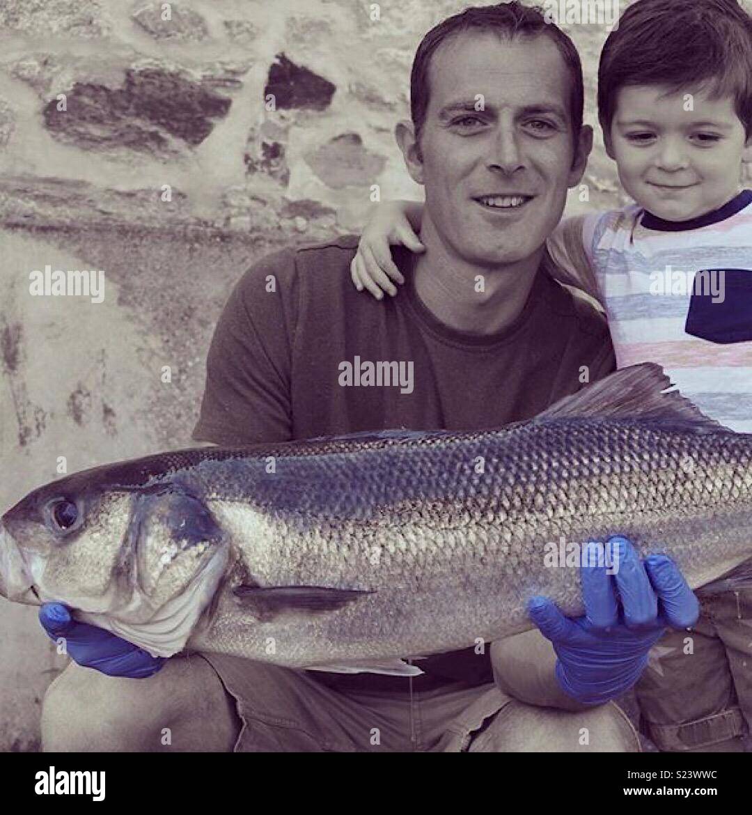 Father son fishing Stock Photo - Alamy