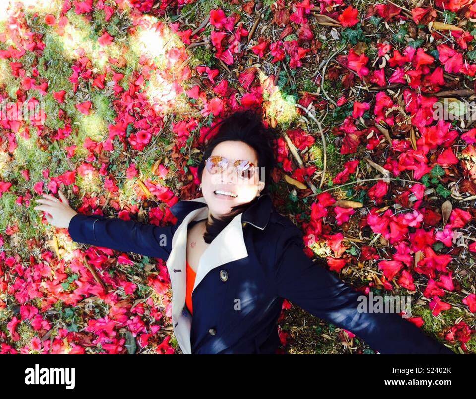 Most amazing spring and rolling over the petals on the ground feels ...