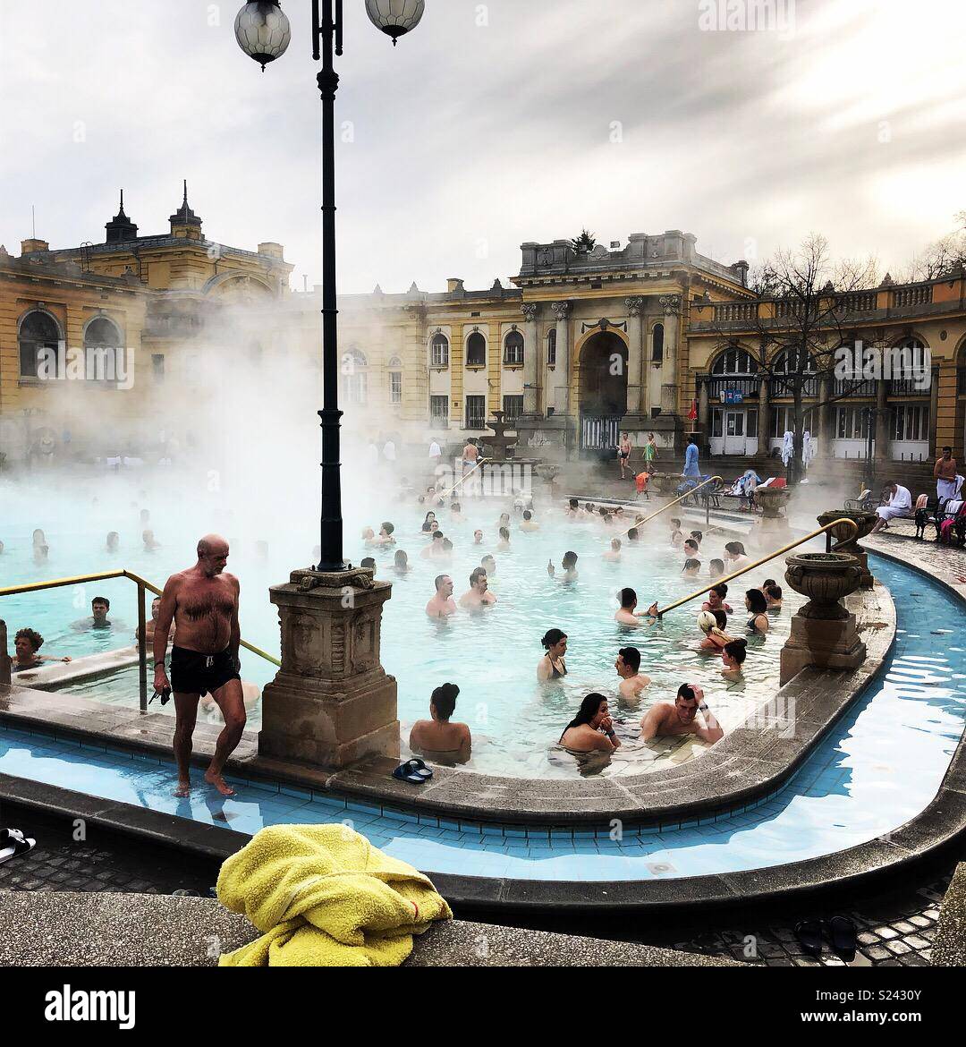 Natural spring bath Budapest Stock Photo - Alamy