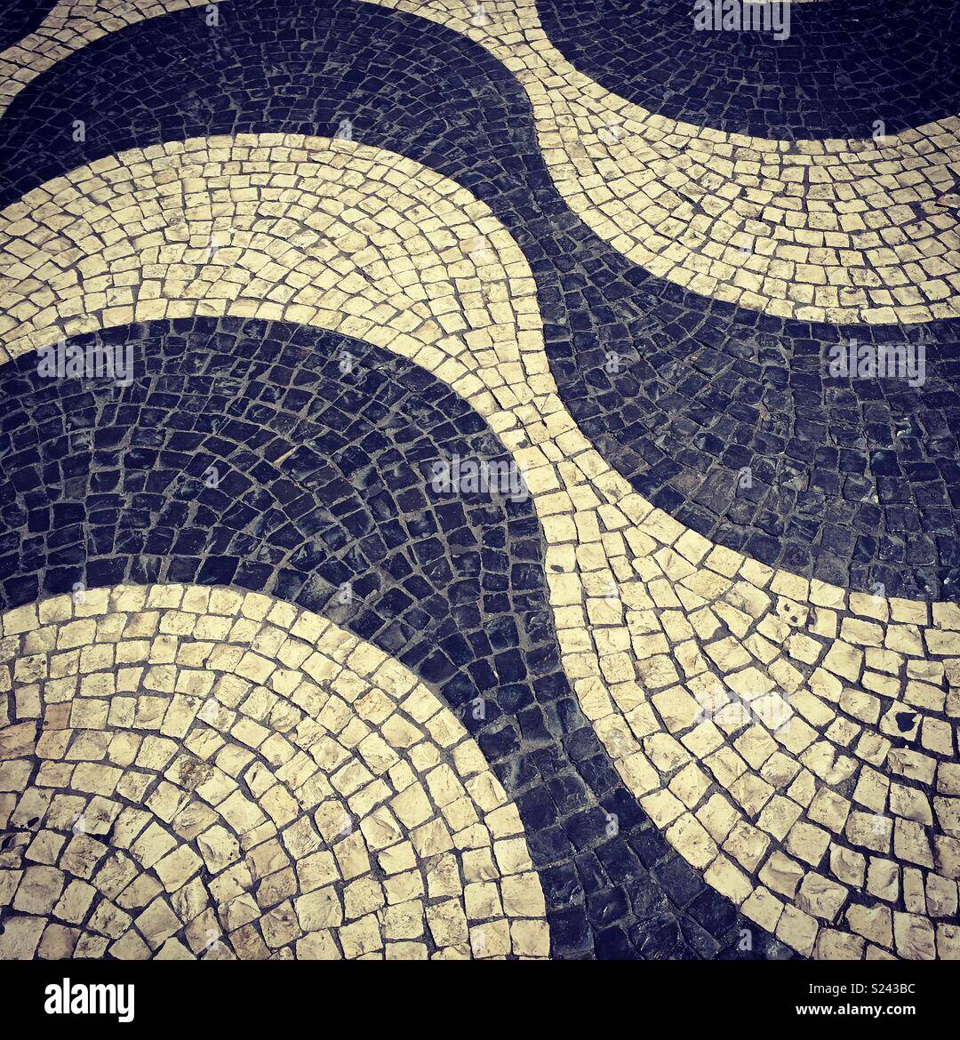 Patterns paving stones, Portugal, Lisboa Lisbon Stock Photo - Alamy