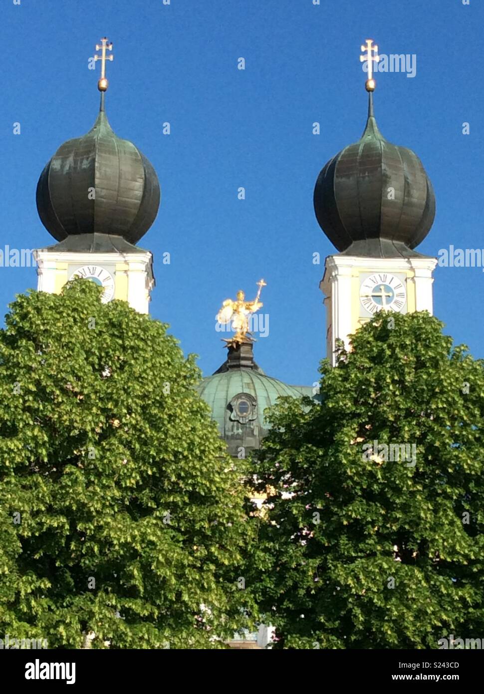 Towers of Monastery Church St. Michael, Metten, Lower Bavaria, Germany ...