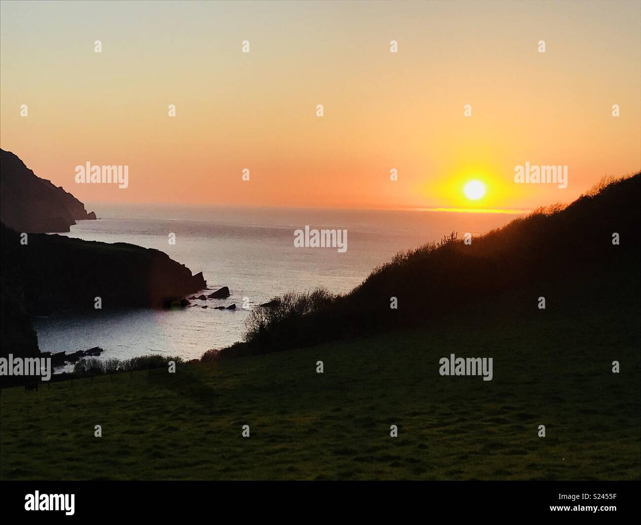 Sunset from Exmoor Stock Photo - Alamy