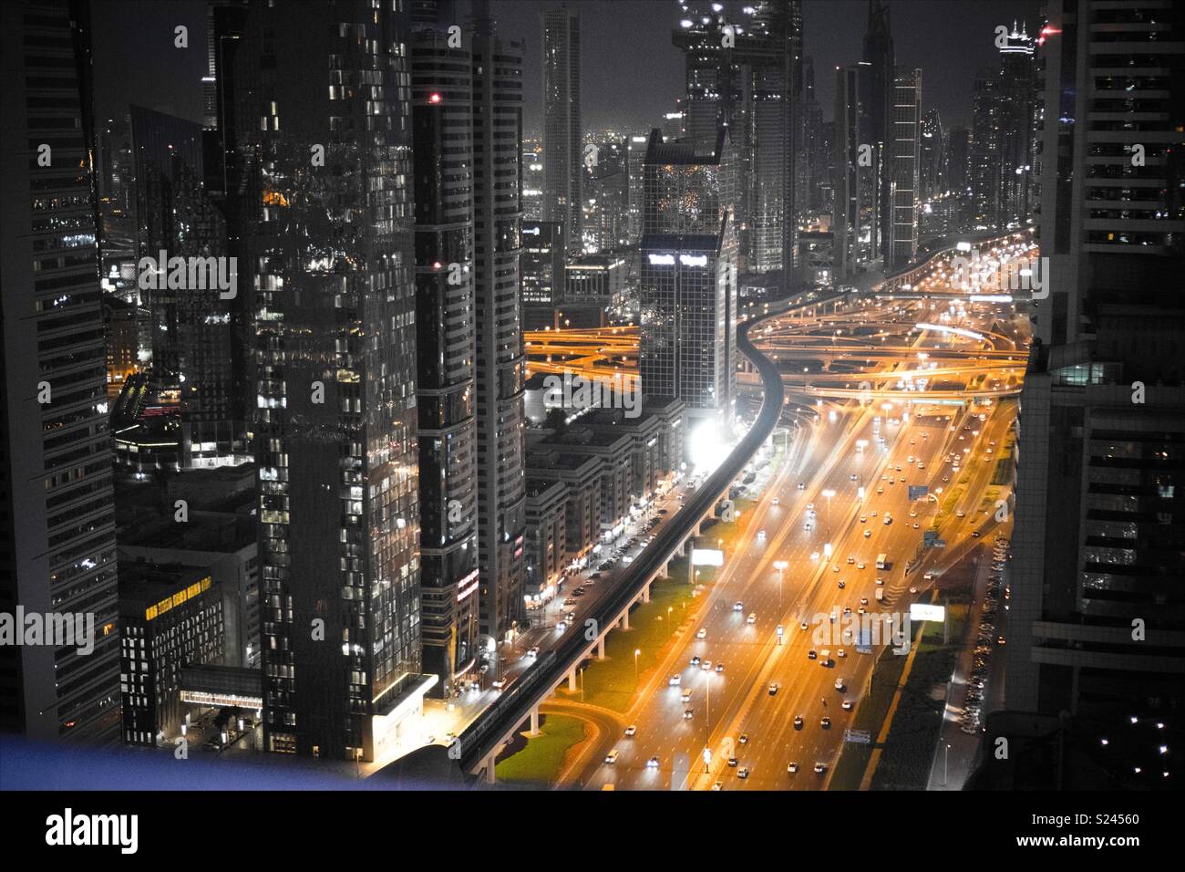 Dubai Highway from Level 43 Sky Lounge Stock Photo - Alamy