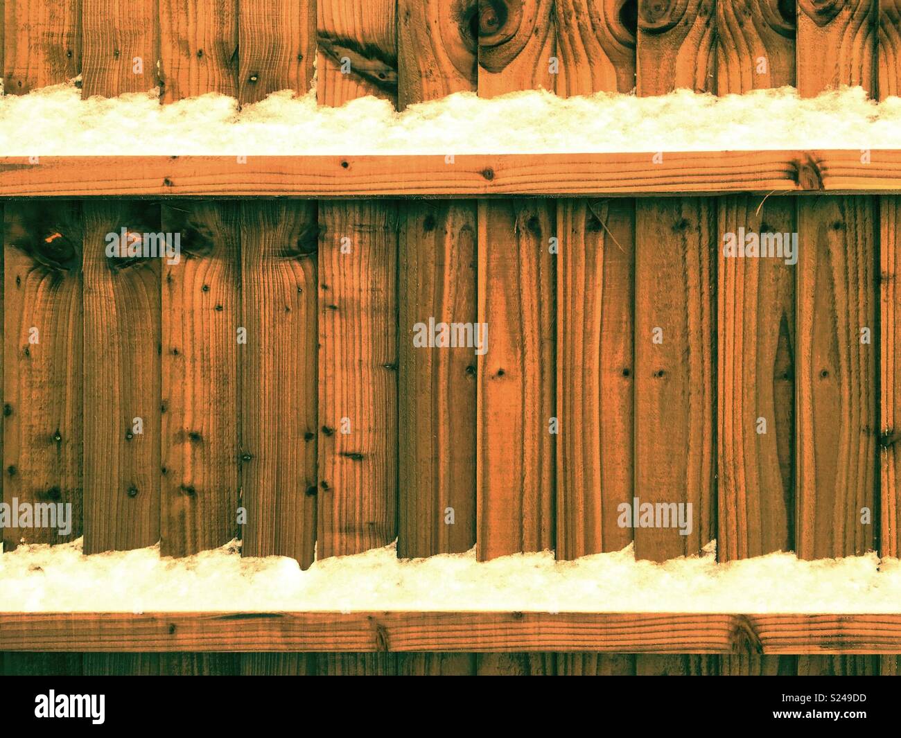 Fence panel with snow on Stock Photo - Alamy
