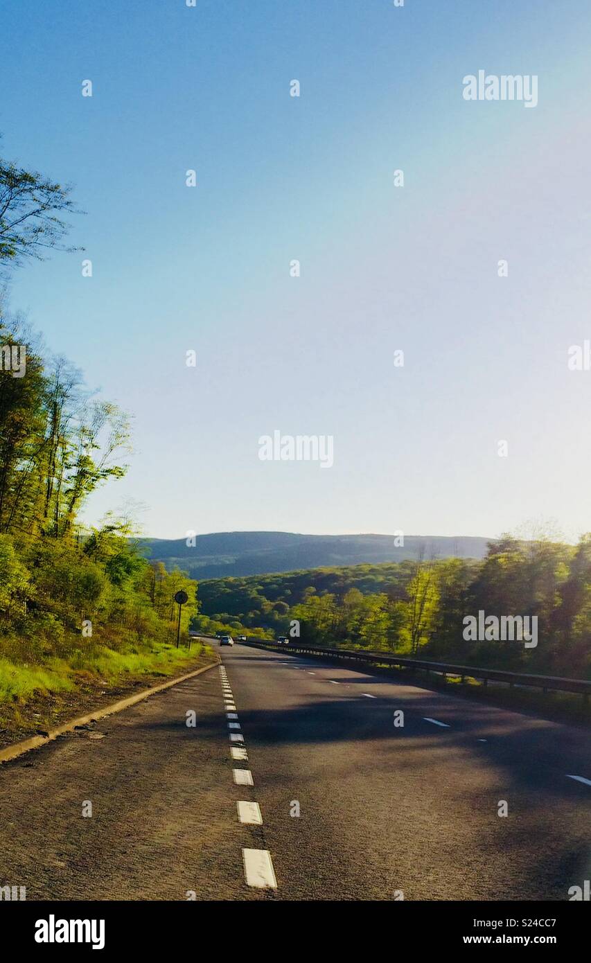 Stop off at a lay-by on a465 after a long drive. Nice lighting and blue ...