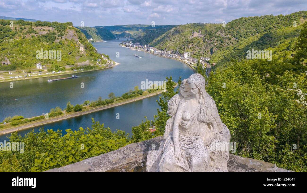 Germany rhine valley statue loreley hi-res stock photography and images ...