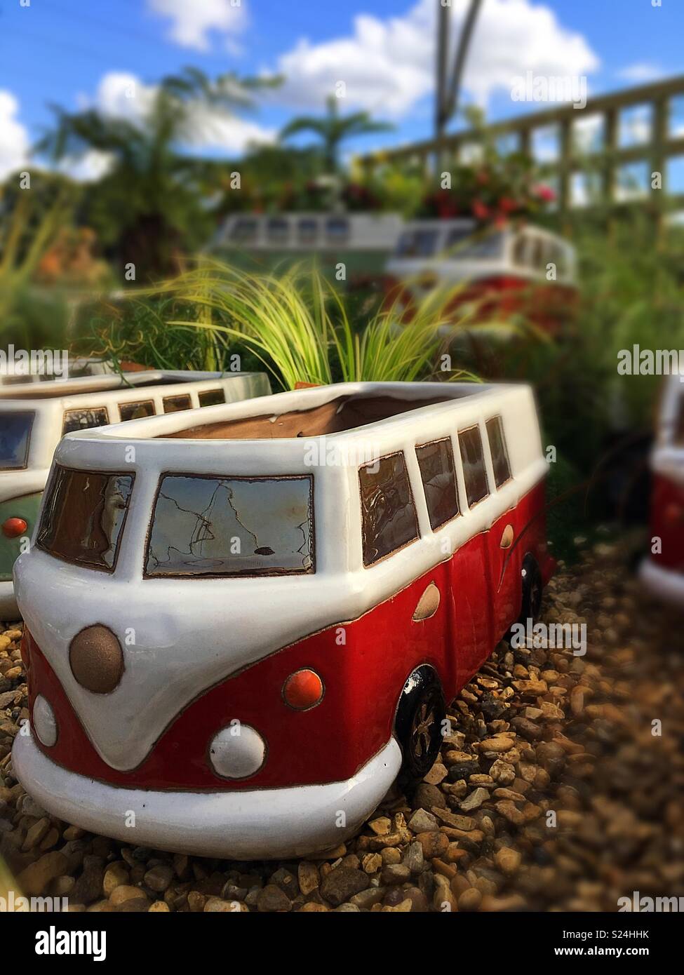 Camper Van Planter Stock Photo - Alamy