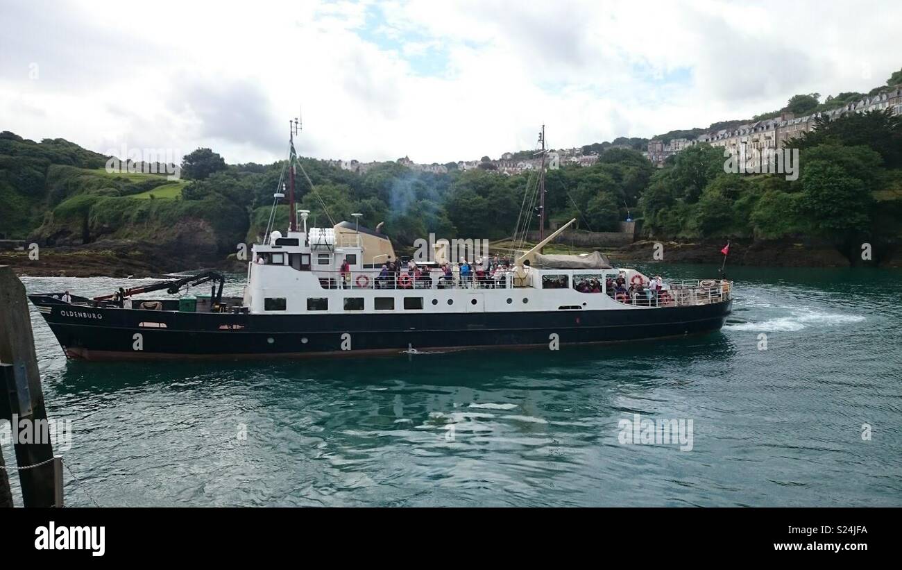 MS Oldenburg leaving Ilfracombe harbour, Devon on its way to Lundy ...