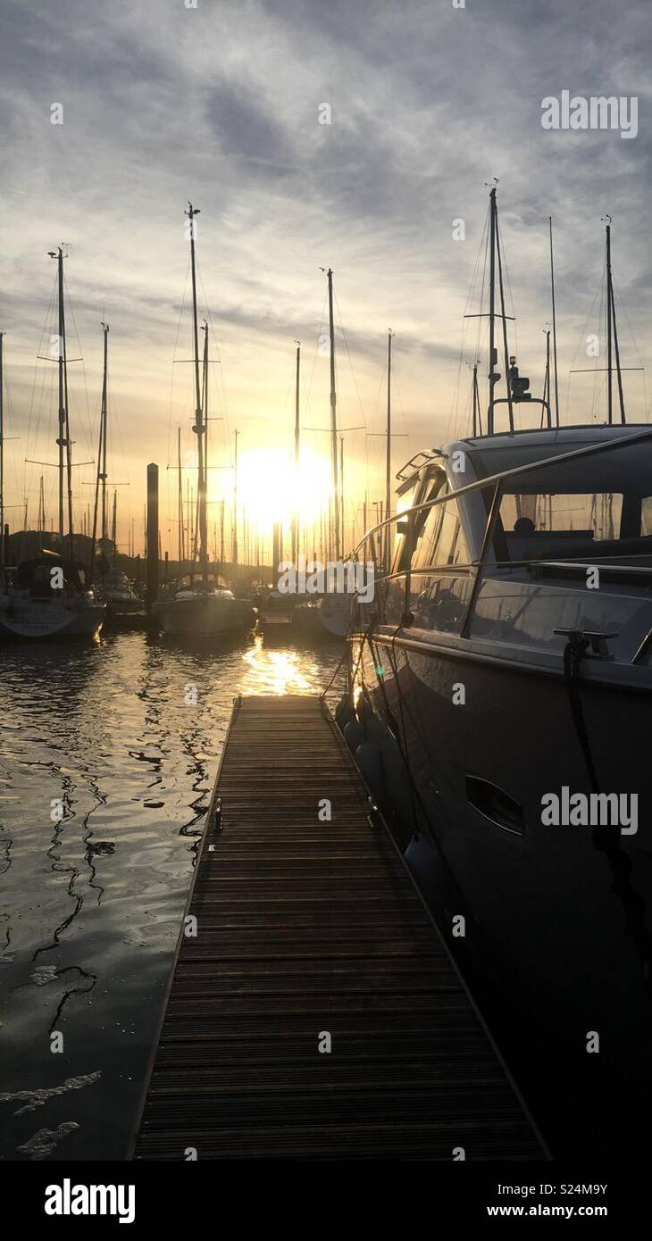 Sunset on a Pontoon Stock Photo - Alamy
