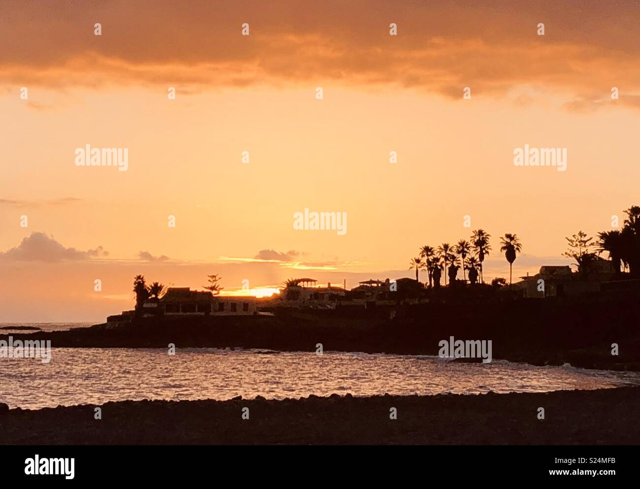 Sunset in Tenerife Stock Photo - Alamy