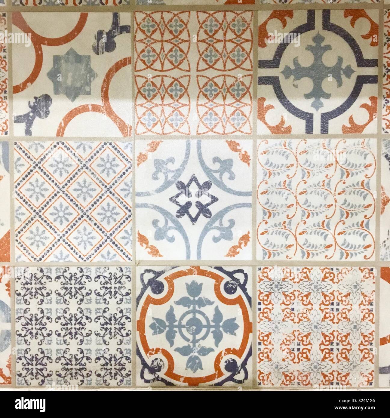 Bathroom tiles in Majorca Stock Photo - Alamy