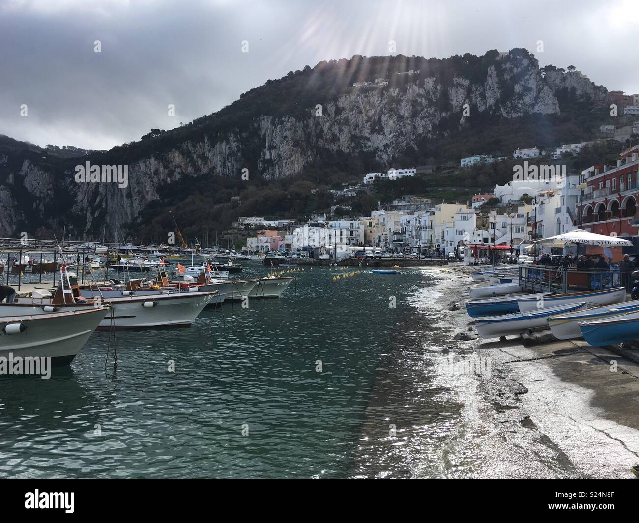 Boats at the seaside in capri italy Stock Photo - Alamy