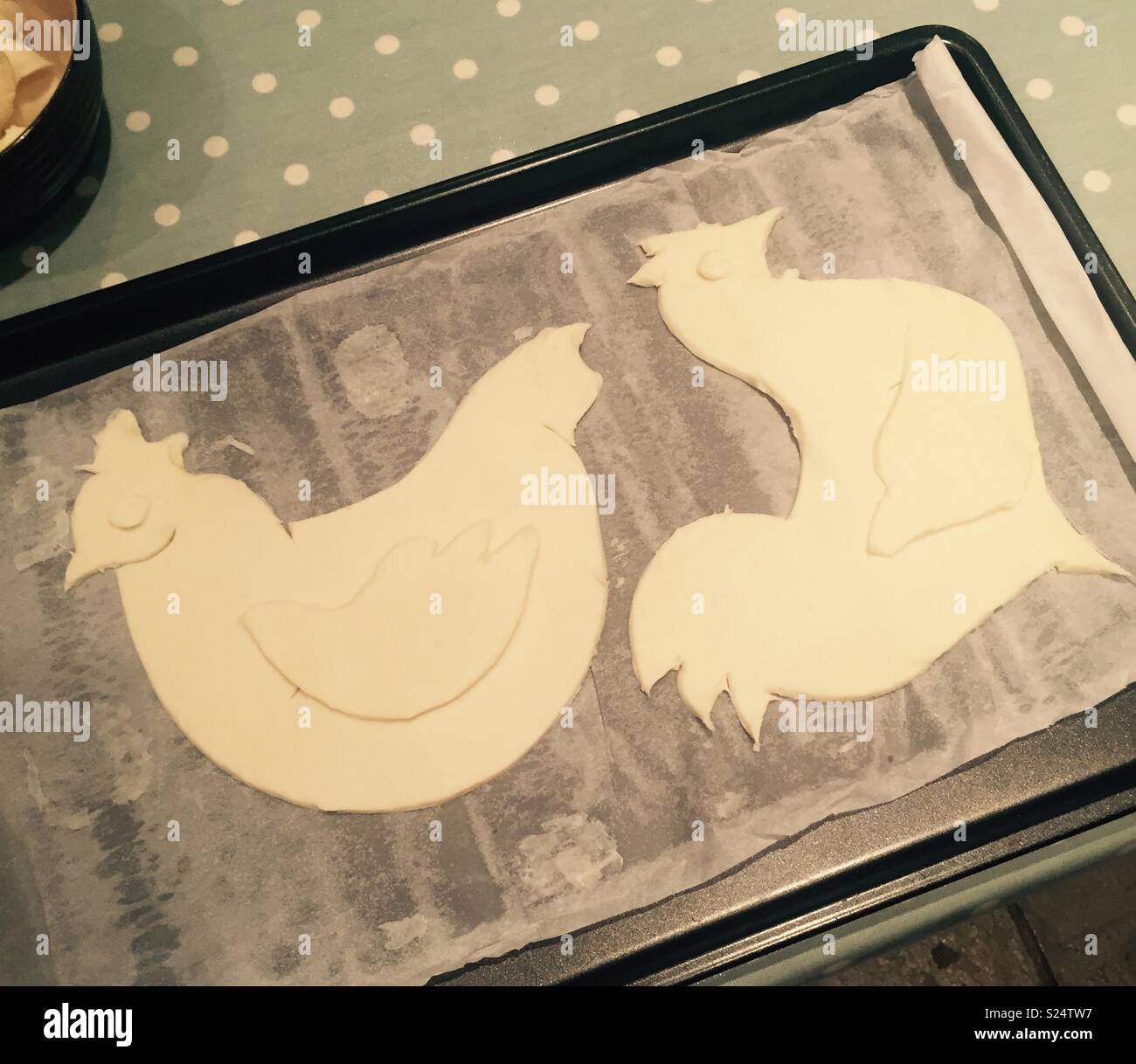 Chicken shaped pastry Stock Photo - Alamy