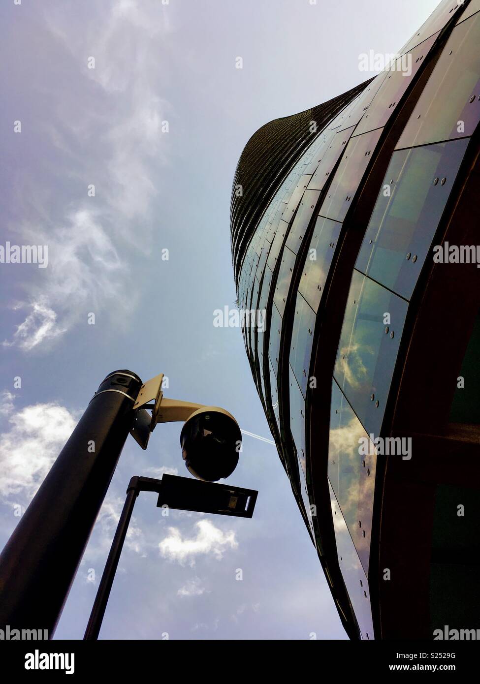 High rise Modern Design Residential Building and a CCTV Post Stock ...