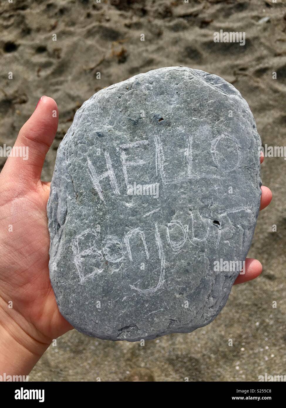 Pebble writing hi-res stock photography and images - Alamy
