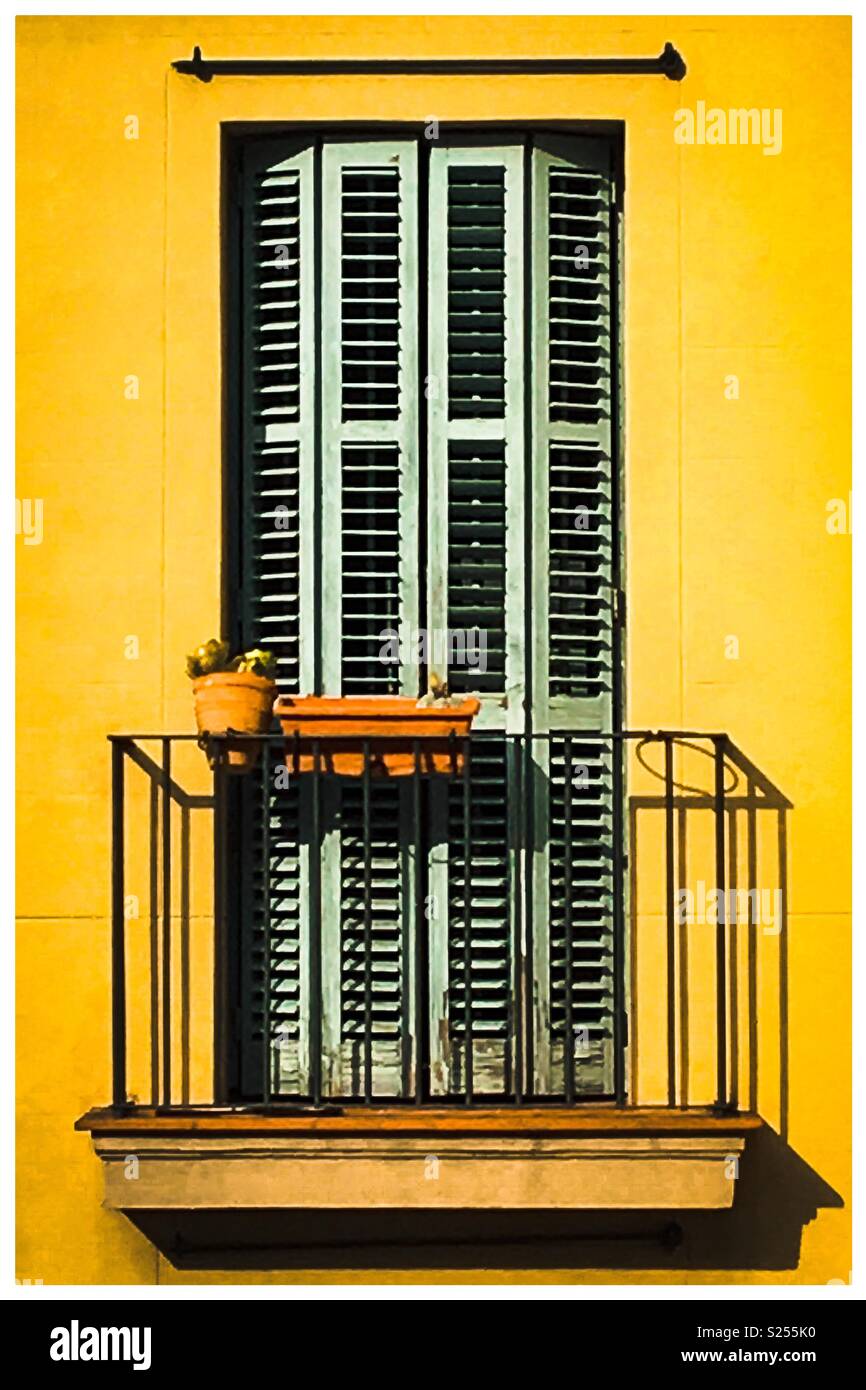 Photo of a typical window from Barcelona, Spain Stock Photo - Alamy