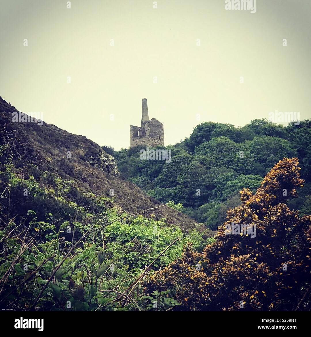 Cornish mine shaft Stock Photo - Alamy