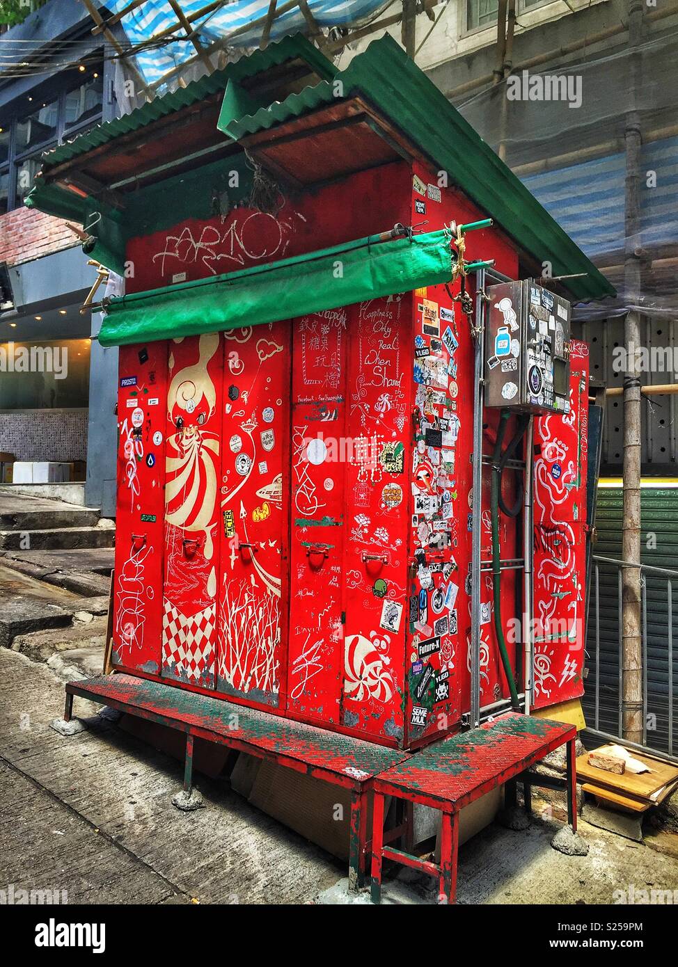 A demountable retail stall in Elgin Street, Soho, Central, Hong Kong ...