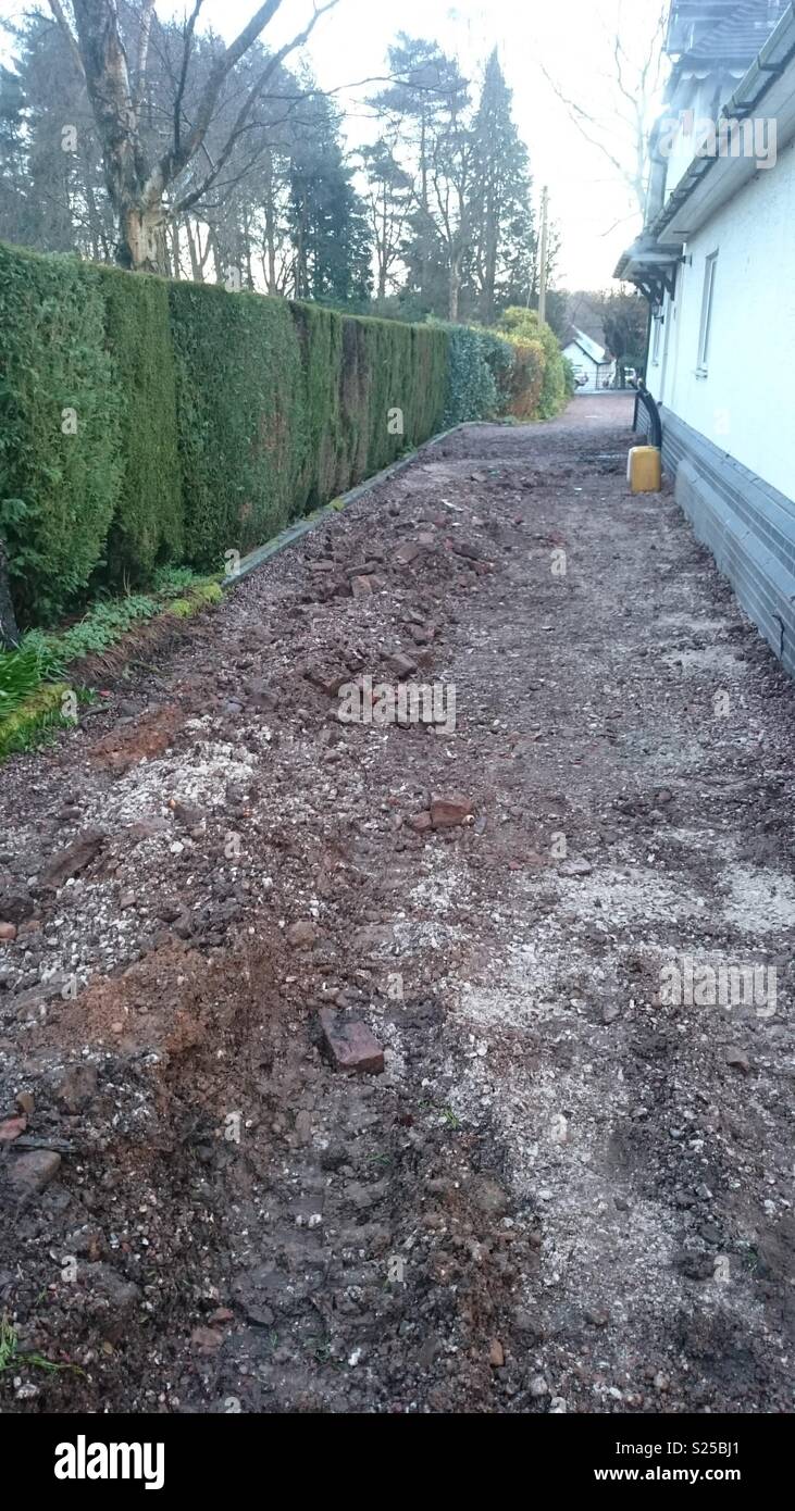 Ground loop for Ground Source Heat Pump installation covered over and ...