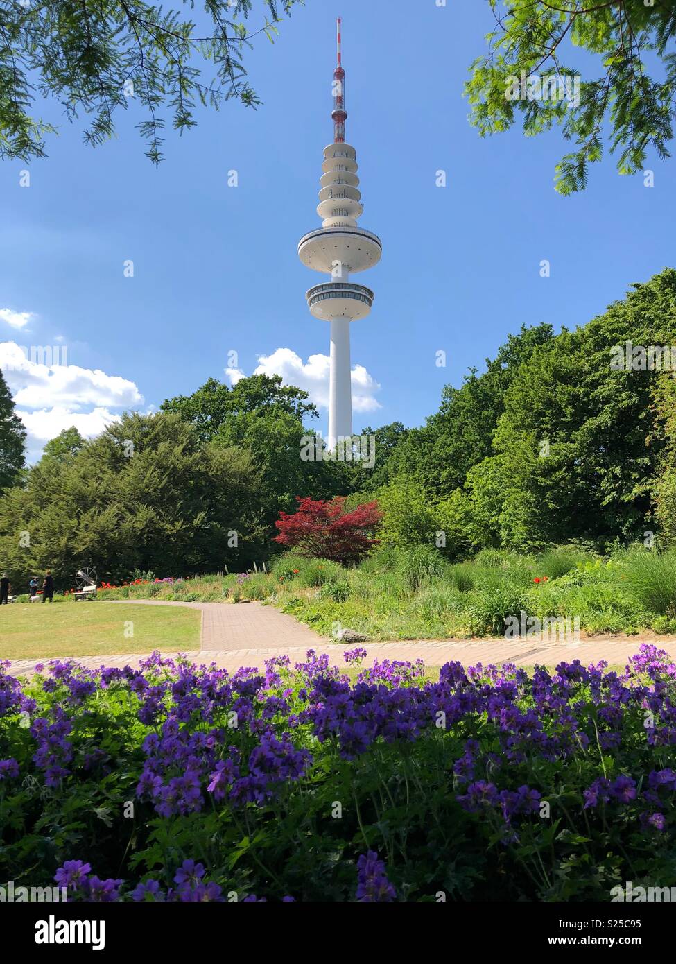 View of the iconic telecommunications tower in Hamburg, Germany Stock ...