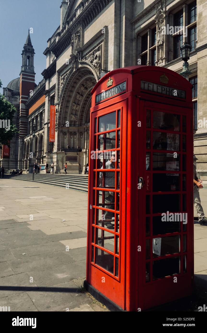 Telephone box, Natural History Museum, London Stock Photo - Alamy