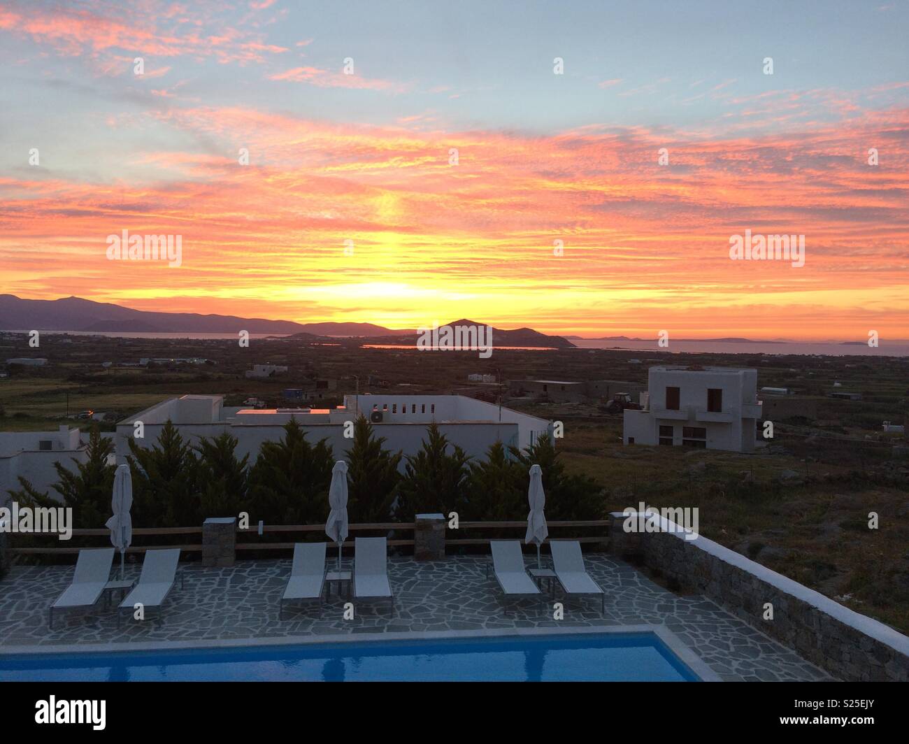 Sunset in Naxos Stock Photo - Alamy