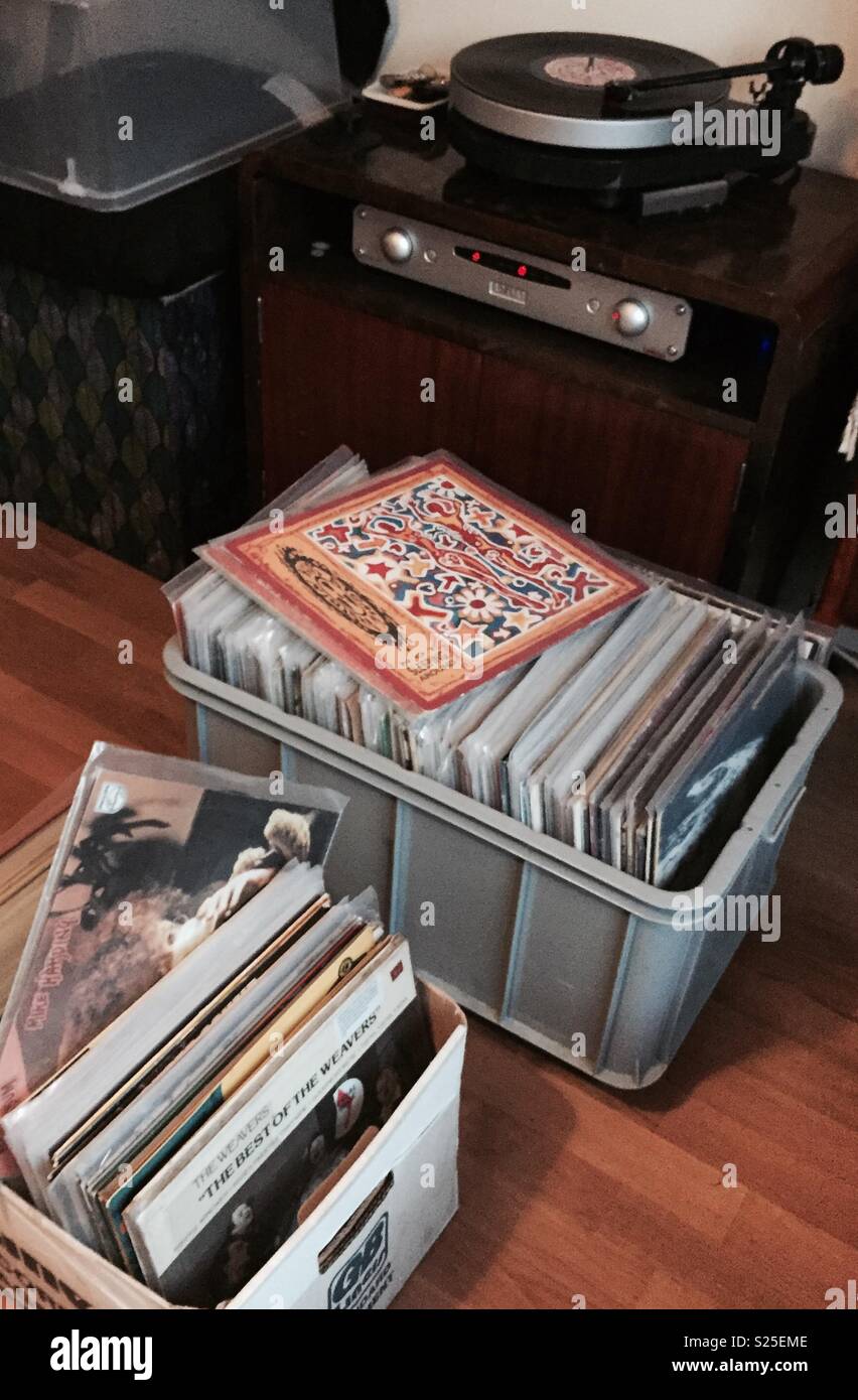 Old record collection Stock Photo - Alamy