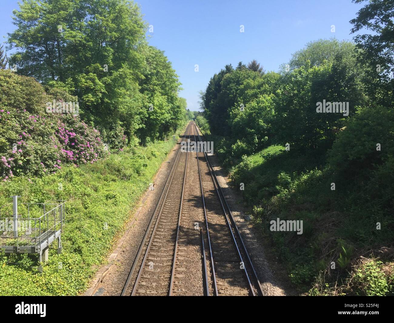 Railway lines in Countryside Stock Photo - Alamy
