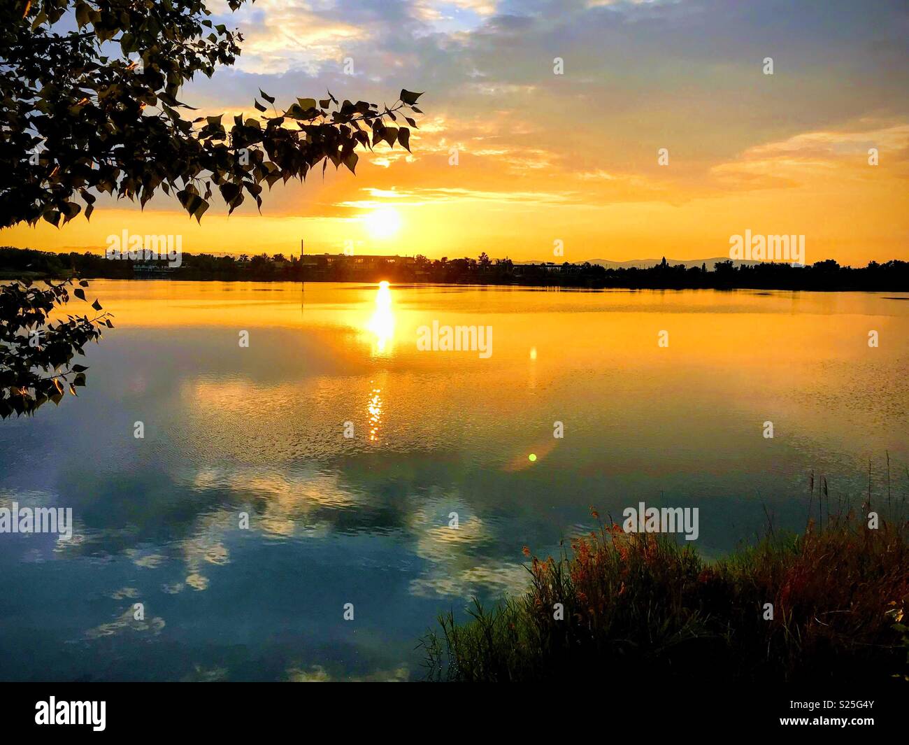 sunset, lake, romance, nature, sun Stock Photo - Alamy