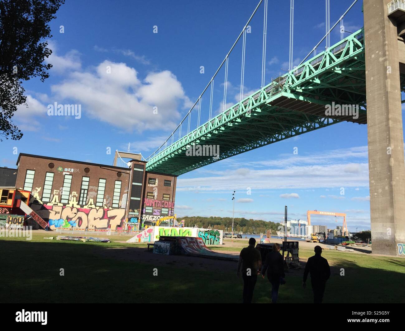 Bridge at skate park Stock Photo - Alamy