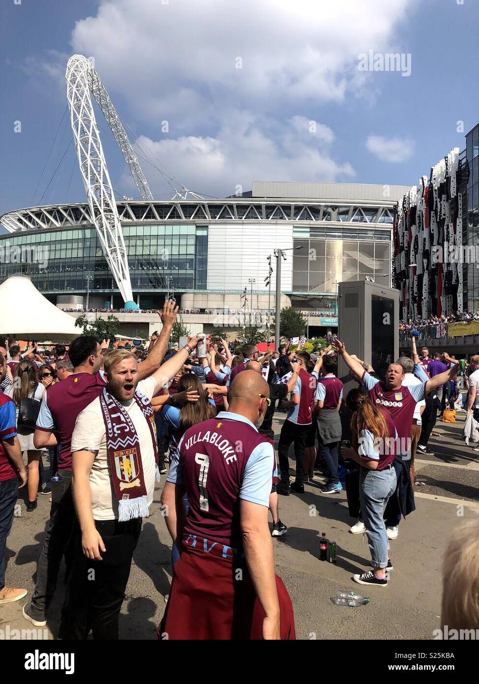 Aston Villa fans outside Wembley Stock Photo - Alamy
