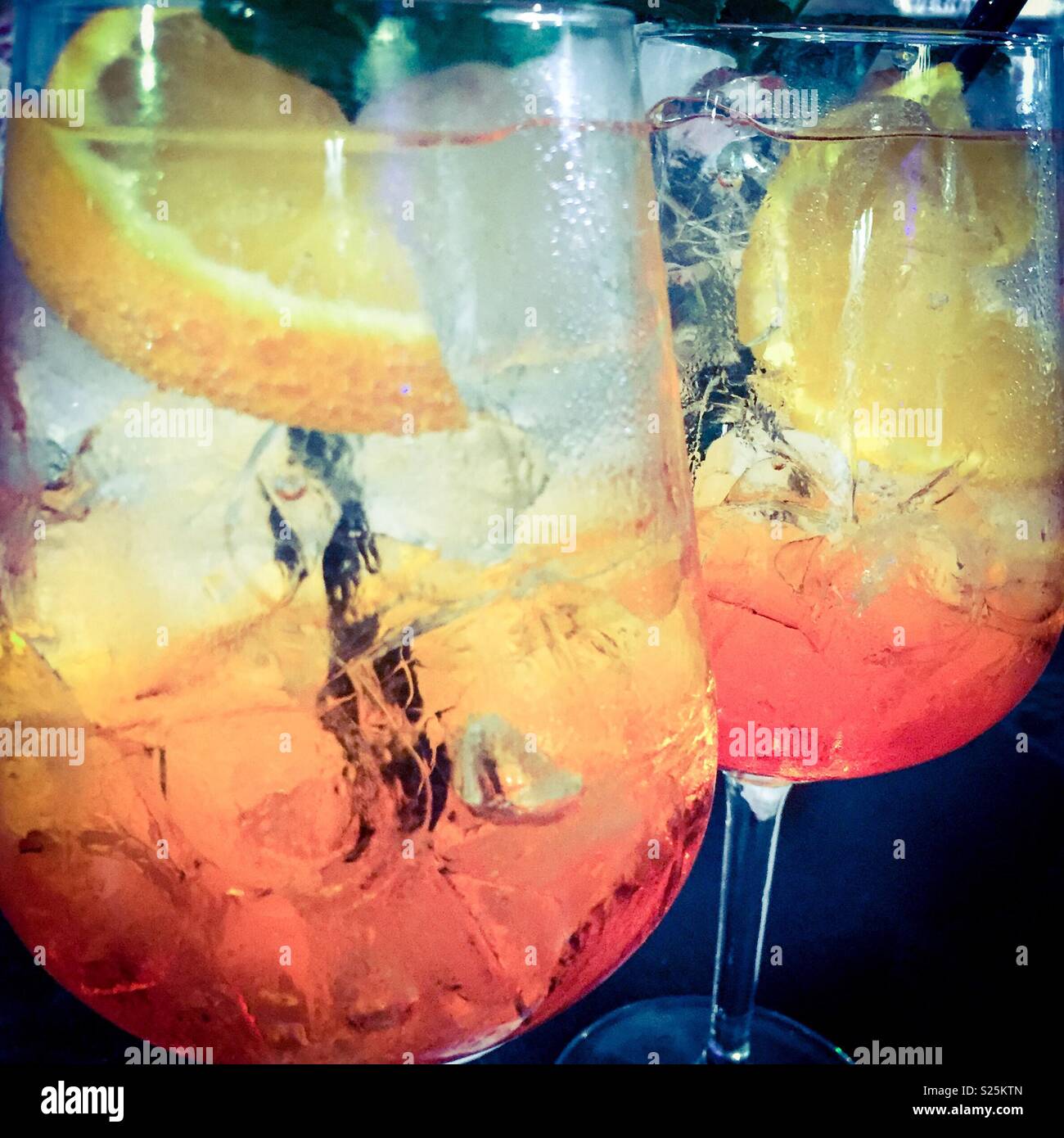 Italian cocktails for two Stock Photo - Alamy