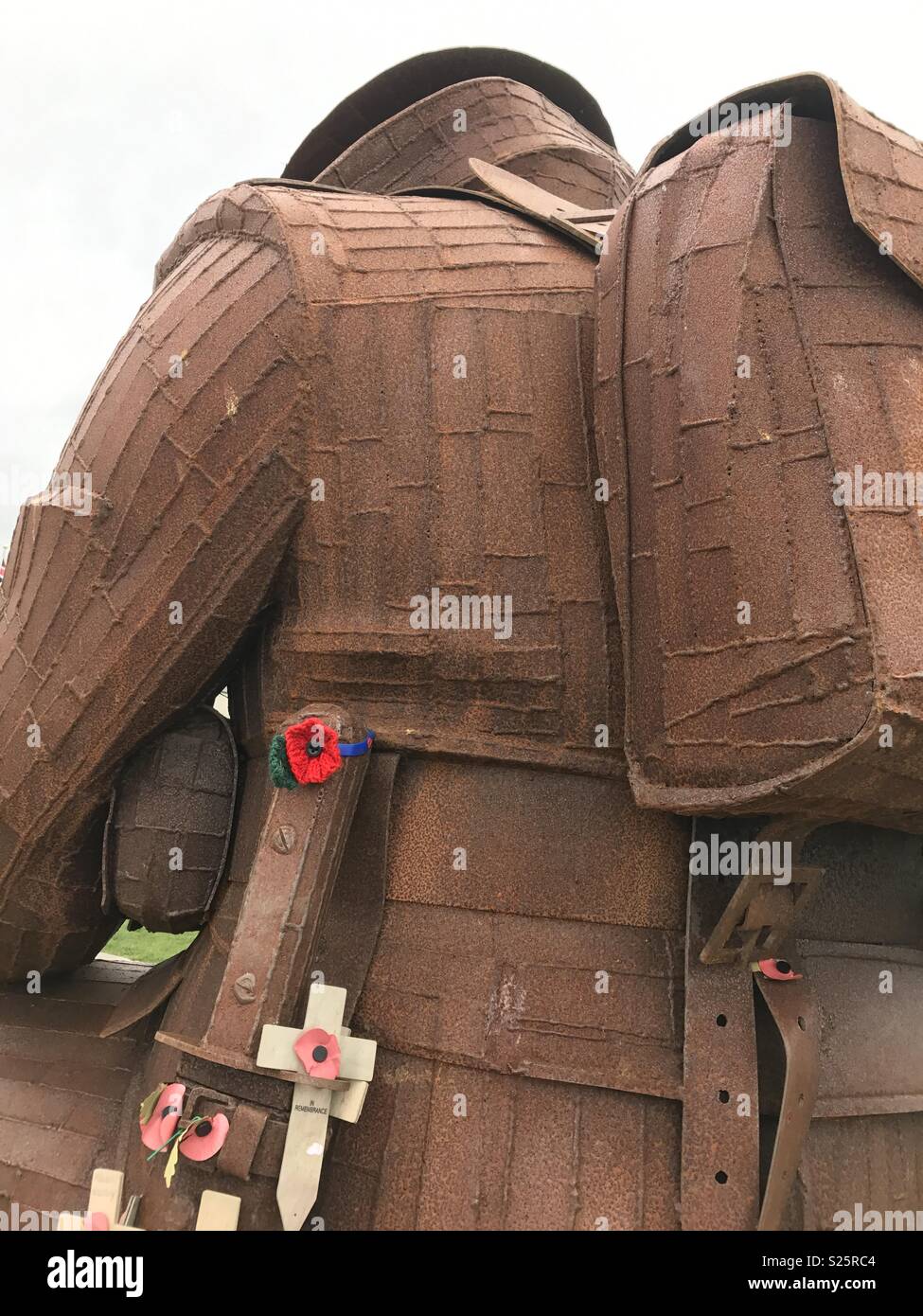 Sculpture of an English (Tommy) soldier in Seaham, NE England Stock ...