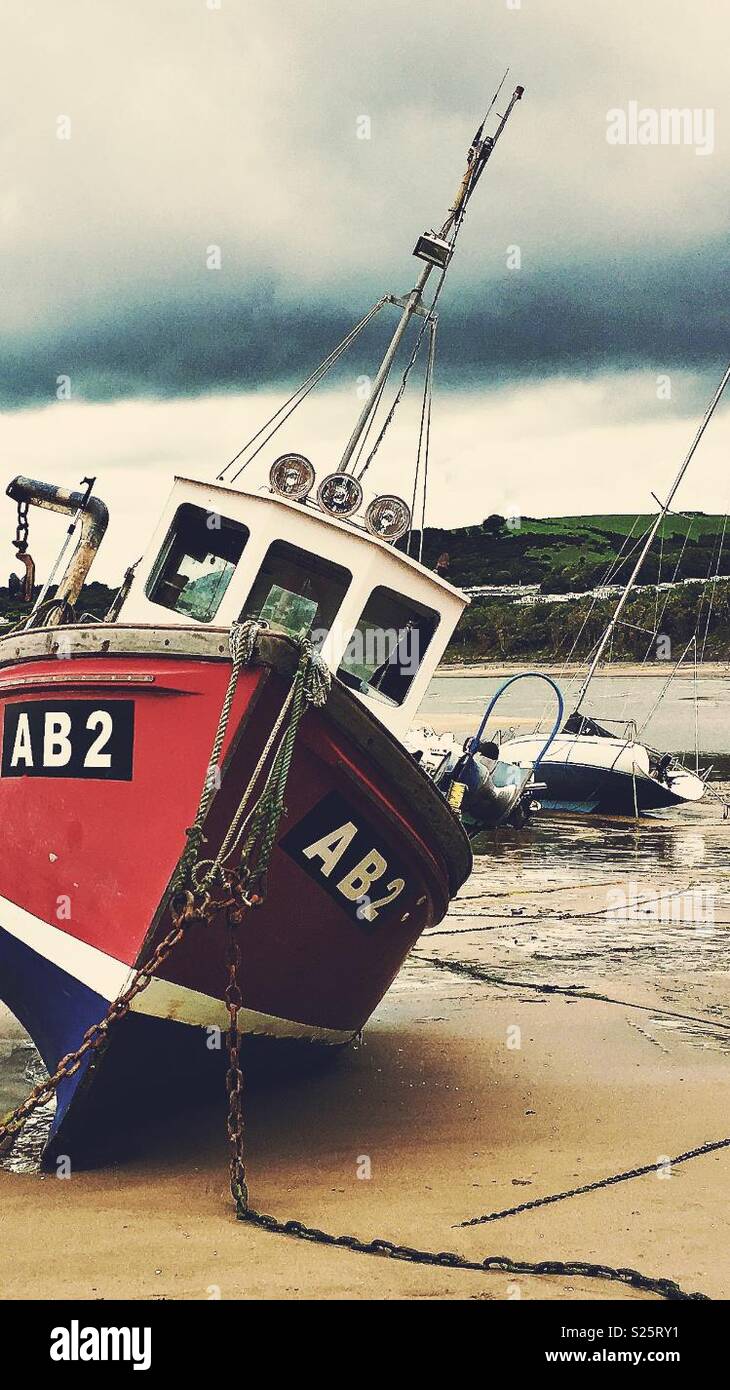 Fishing boat cardigan bay wales Stock Photo - Alamy
