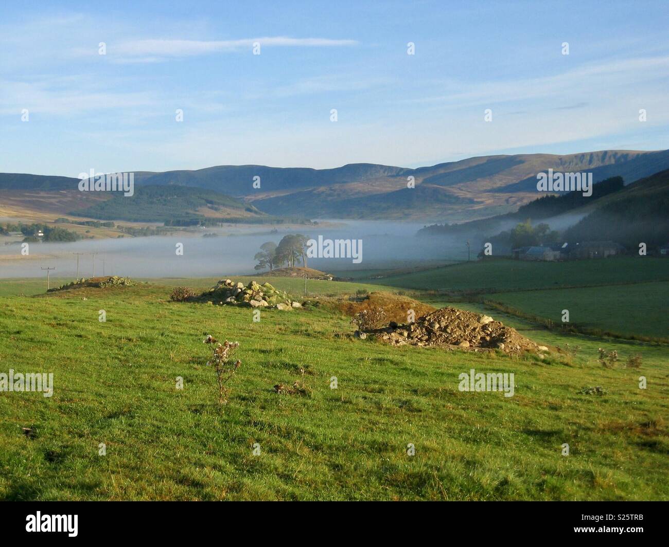 Morning mist in Scottish glen Stock Photo - Alamy