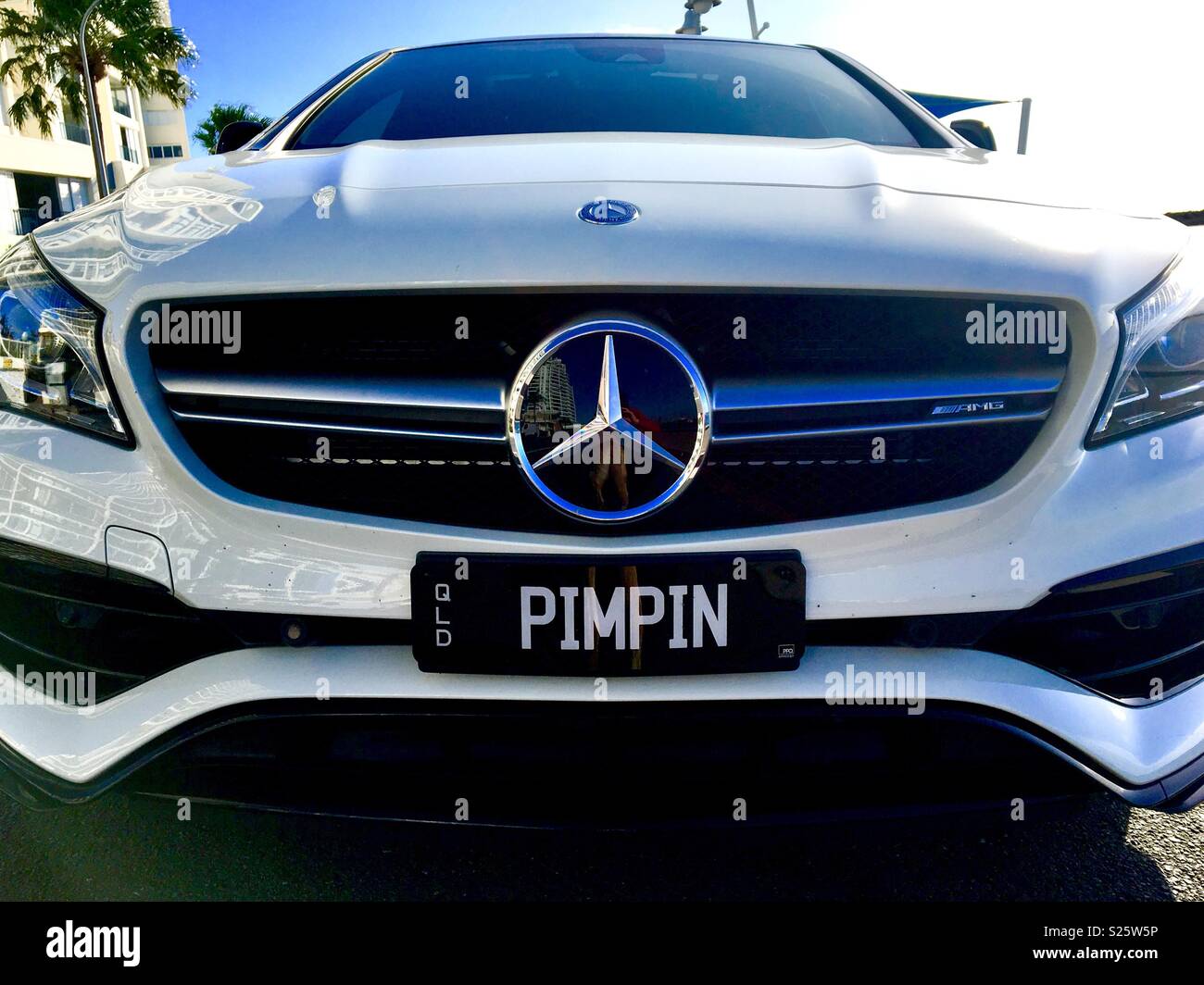 Mercedes Benz with pimp number plate Stock Photo - Alamy