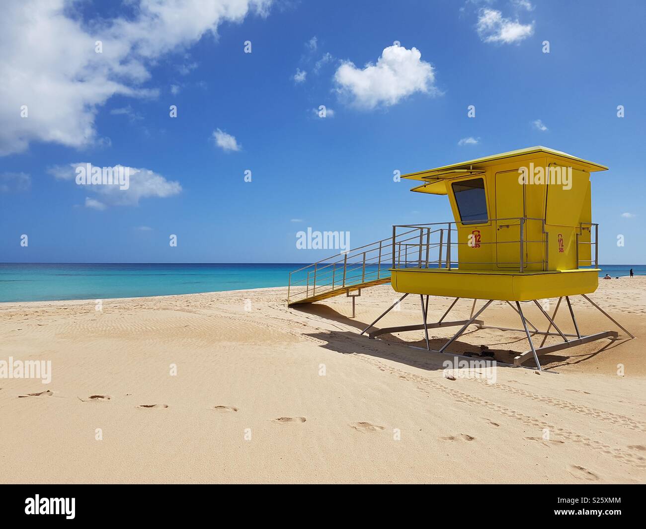 Lifeguard post at the beach Stock Photo - Alamy