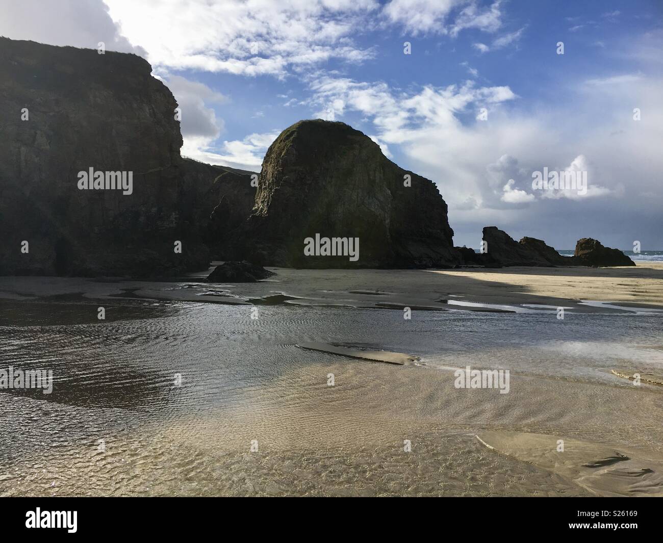 Perranporth beach Cornwall Stock Photo - Alamy